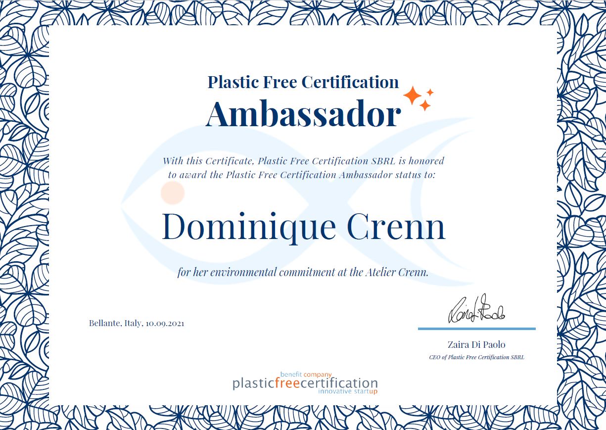 Dominique Crenn became a Plastic Free Certification ambassador ...